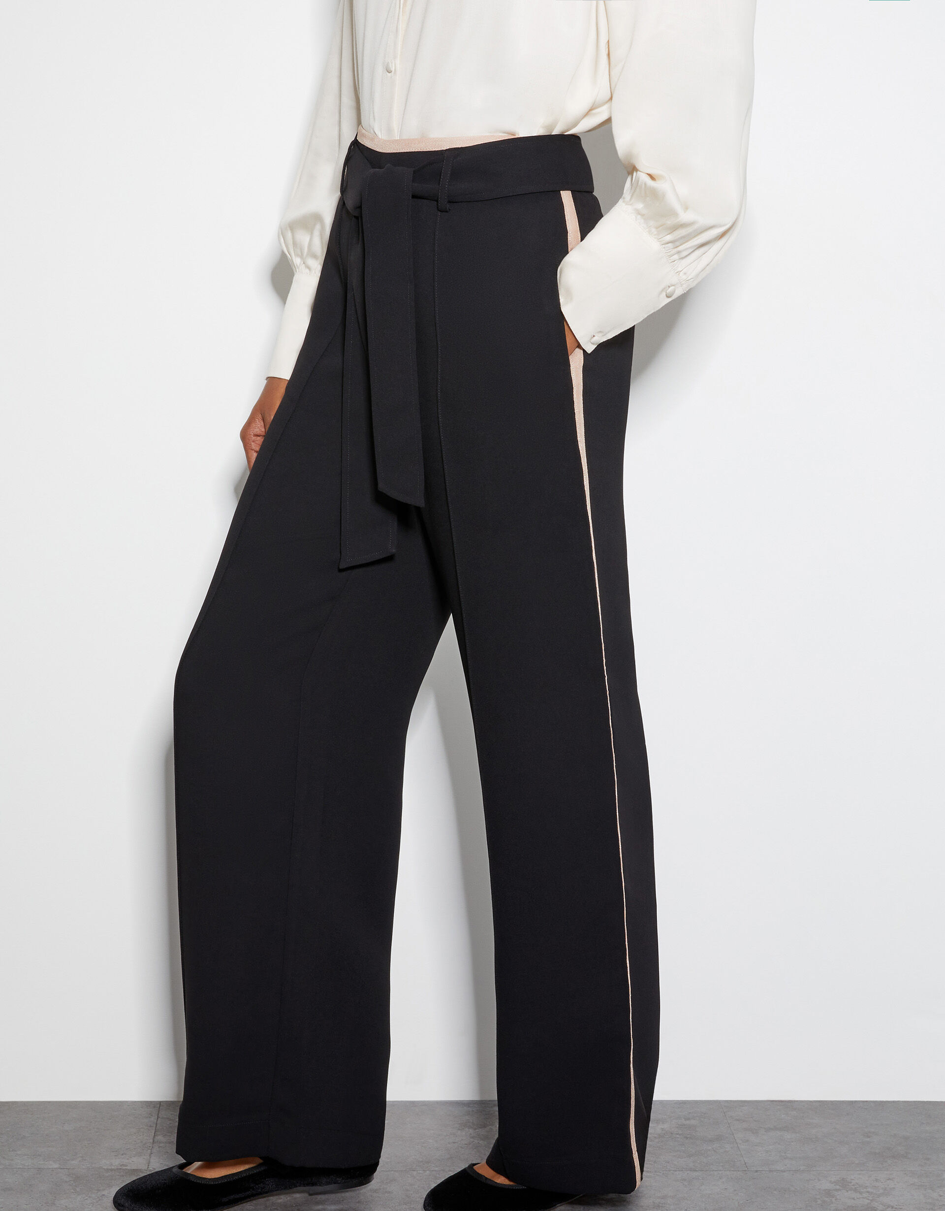 Scarlet Trim Trousers Black
