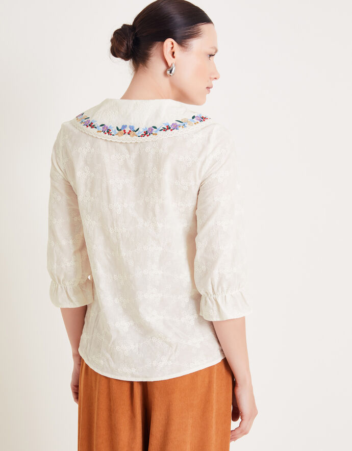 Clara Embroidered Shirt Ivory | Tops & T-shirts | Monsoon UK.