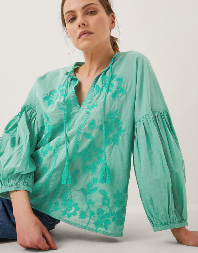 Milly Slouchy Embroidered Blouse | Tops & T-shirts | Monsoon UK.