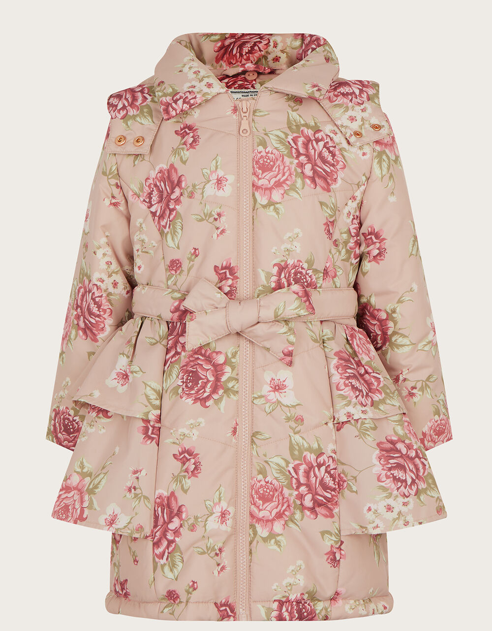 Vintage Floral Padded Coat with Hood Pink | Girls' Coats & Jackets ...