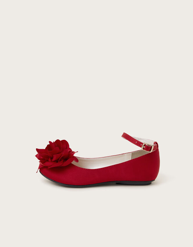 Corsage Flower Ballet Flats Red | Girls' Flat Shoes | Monsoon UK.
