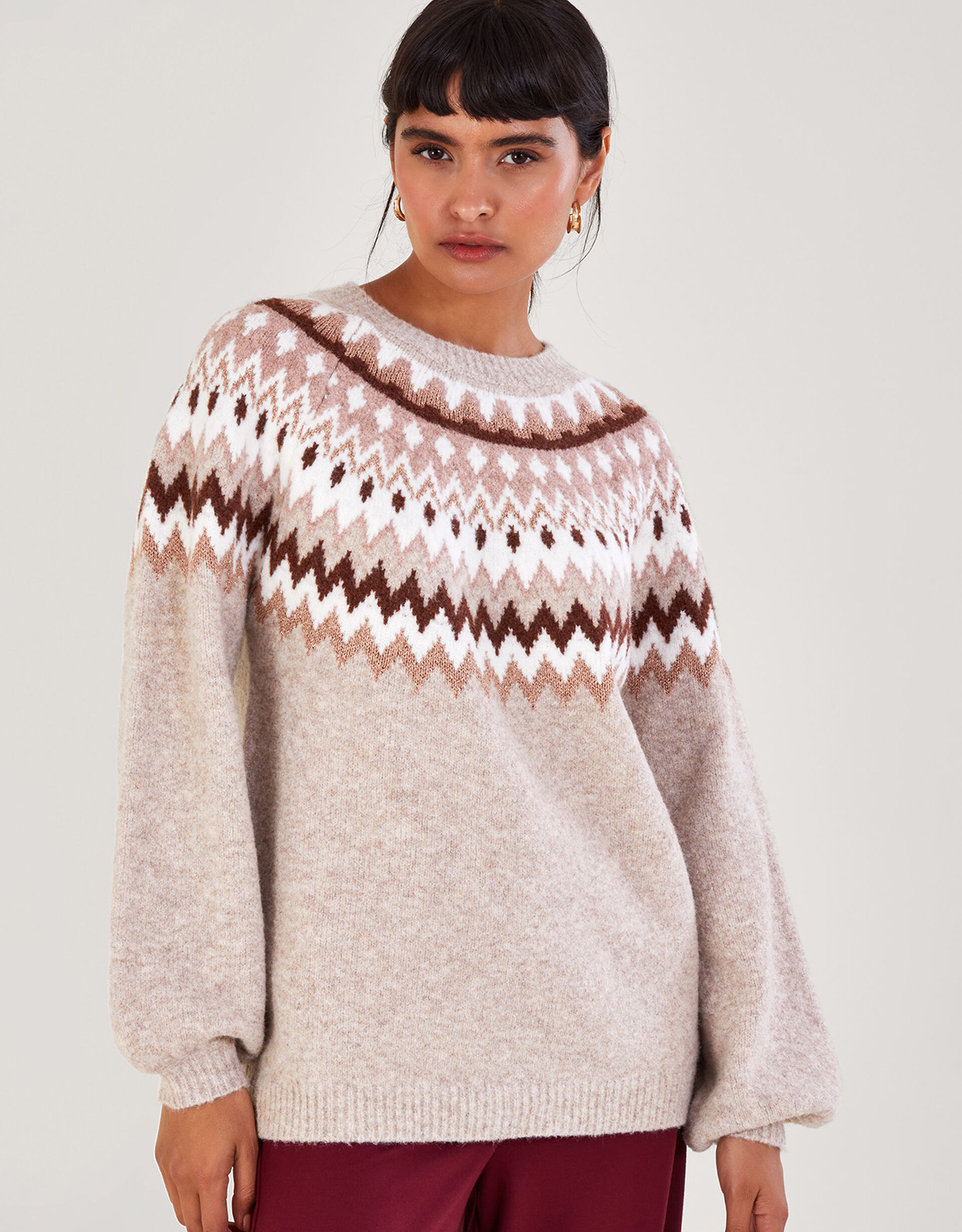 Fen Fair Isle Jumper Natural | Jumpers | Monsoon UK.