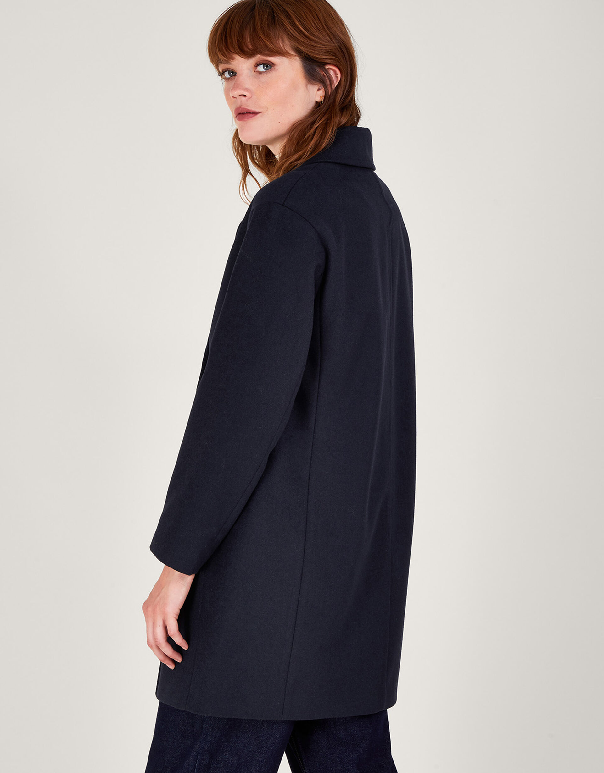 Madi Short Double Breasted Coat Blue
