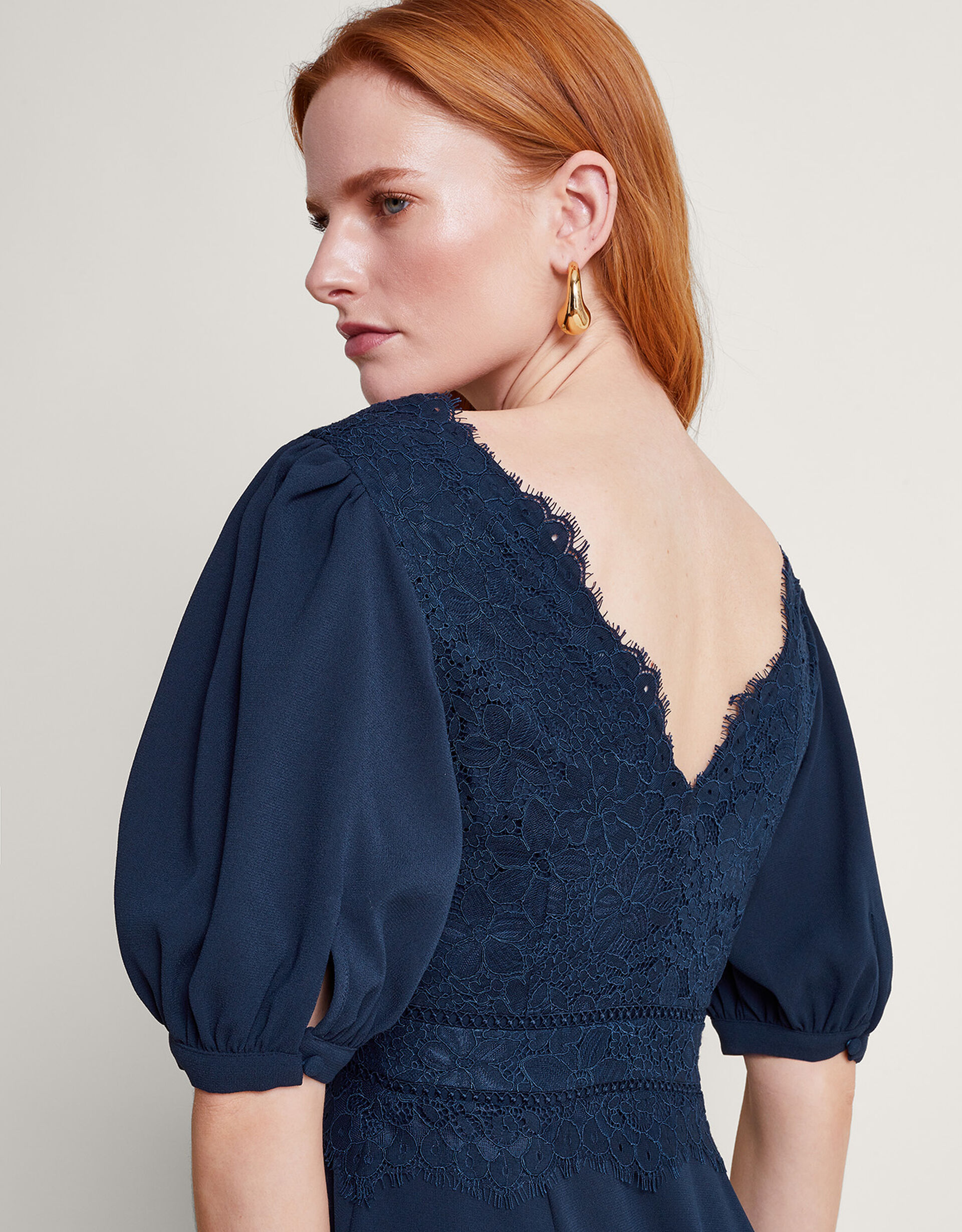 Nancy Lace Tea Dress Blue | Evening Dresses | Monsoon UK.