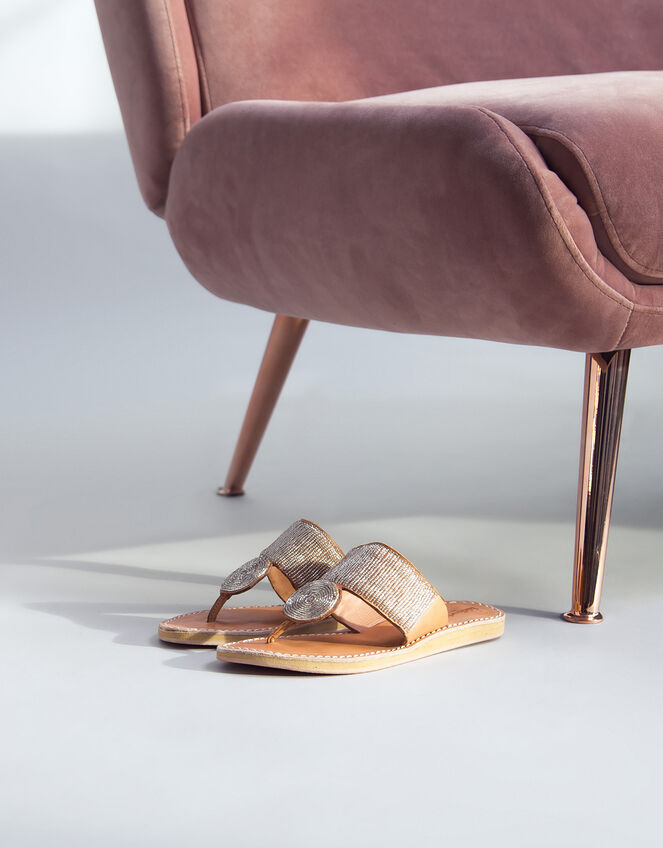 Laidback London Heron Leather Sandals Silver