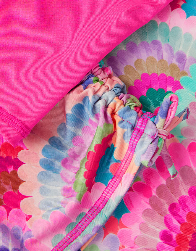 Rainbow Shell Print UPF50+ Long Sleeve Swim Set Pink | Girls' Beach ...