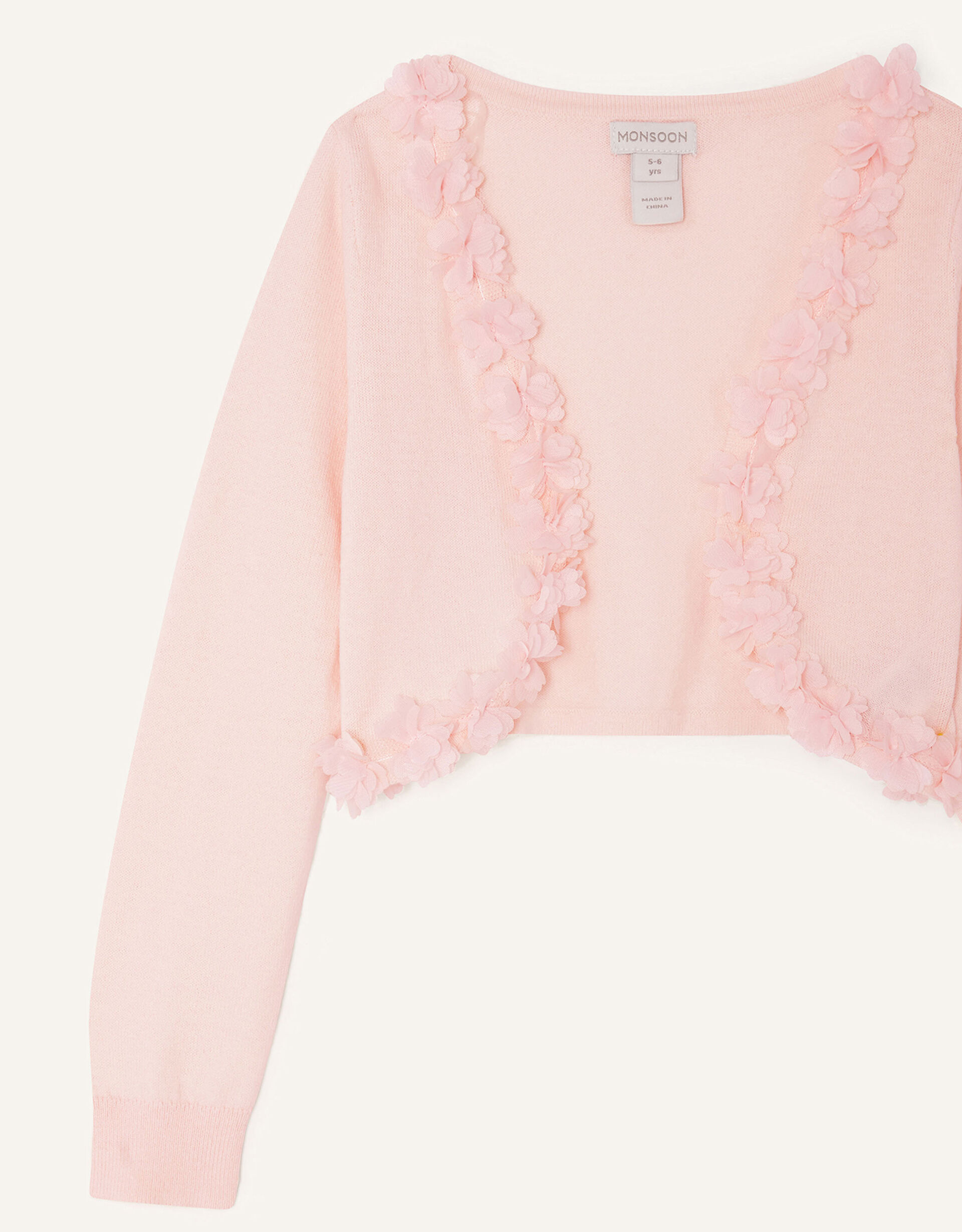 Flora 3D Detail Cardigan Pink | Girls' Cardigans | Monsoon UK.
