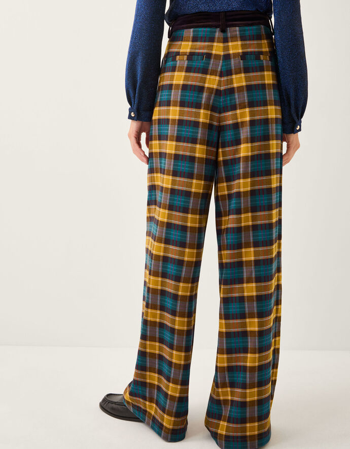 Monsoon x Sarah Corbett-Winder Tartan Suit Trousers Yellow
