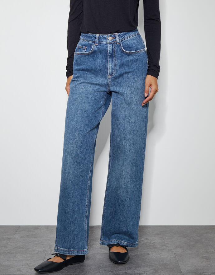 Ruby Wide Leg Jeans Blue | Trousers & Leggings | Monsoon UK.