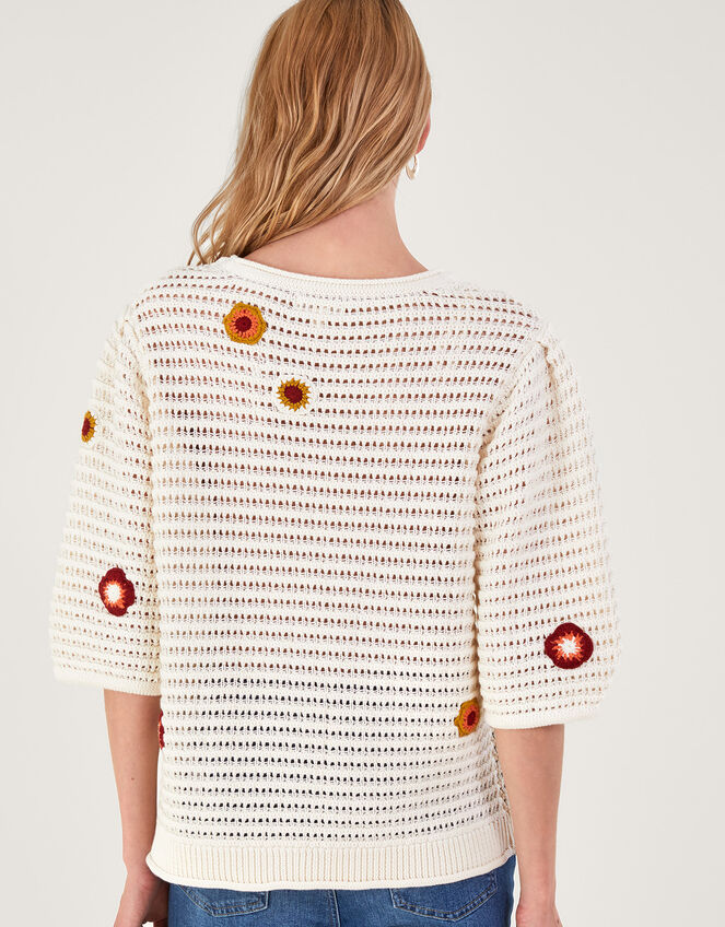 Floral Embroidered Jumper Ivory
