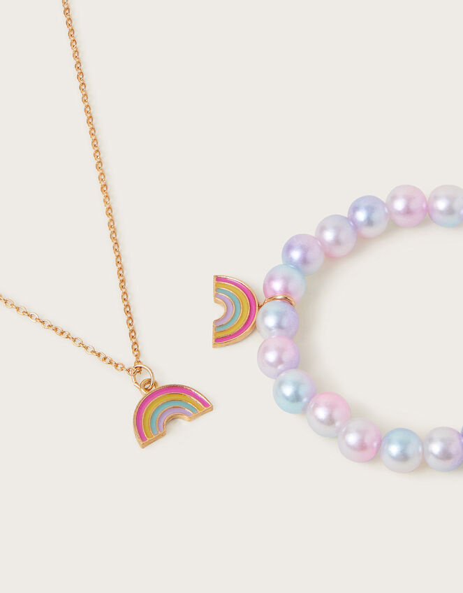 Rainbow Charm Necklace and Bracelet Set | Accessories | Monsoon UK.