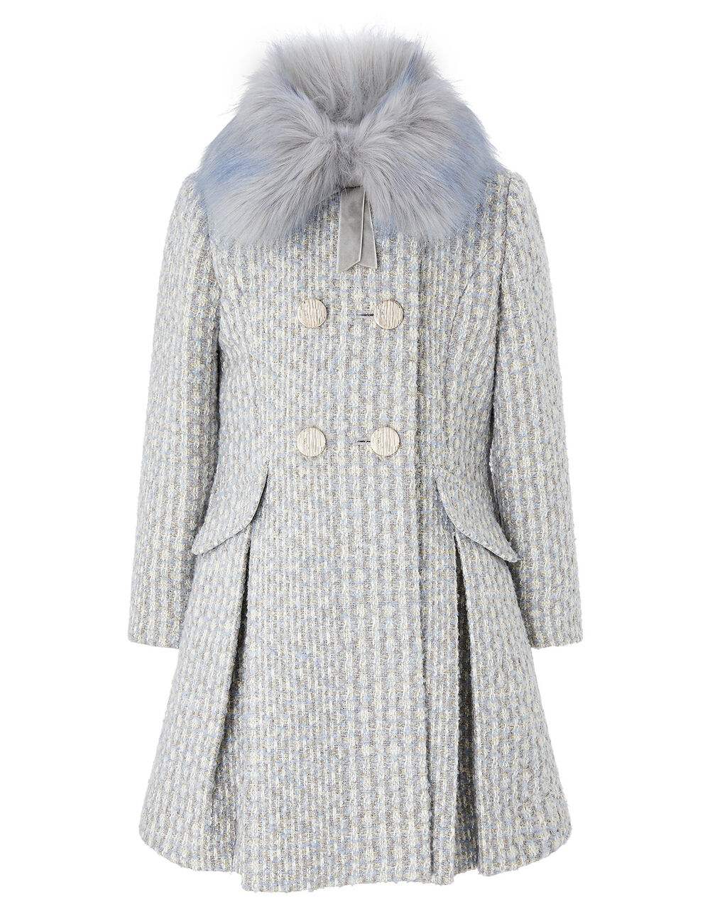 Sparkle Tweed Skirted Coat Blue | Girls' Coats & Jackets | Monsoon UK.