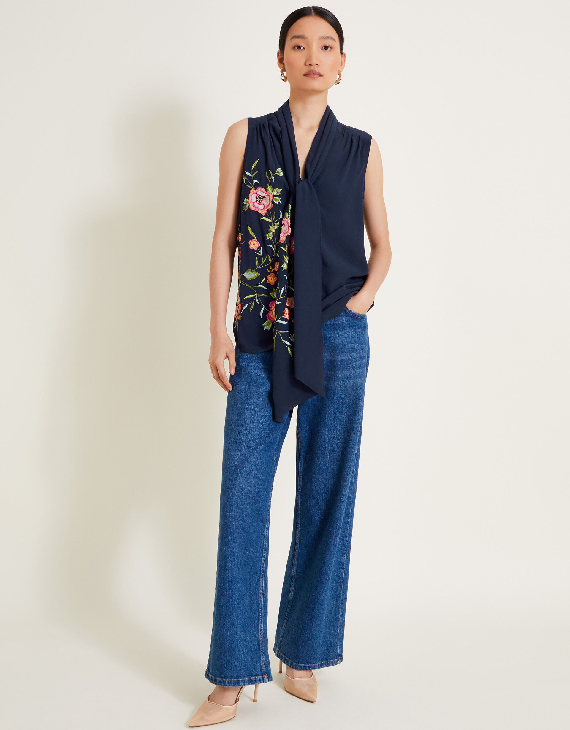 Mya Embroidered Top Blue | Vests, Camisoles And Sleeveless Tops ...