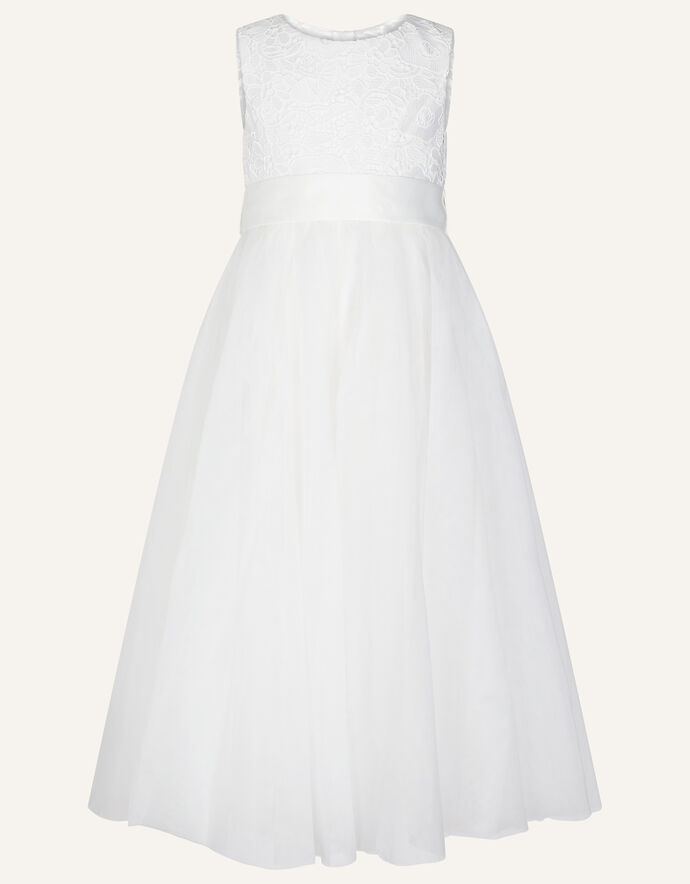 Alice Lace Bodice Tulle Maxi Dress Ivory