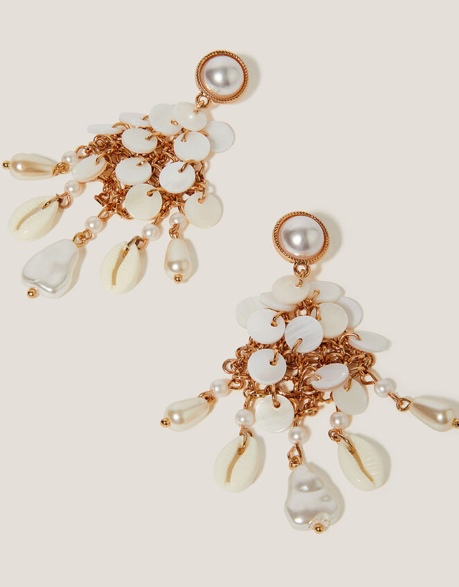 Pearl Shell Disc Chandelier Earrings | Earrings | Monsoon UK.