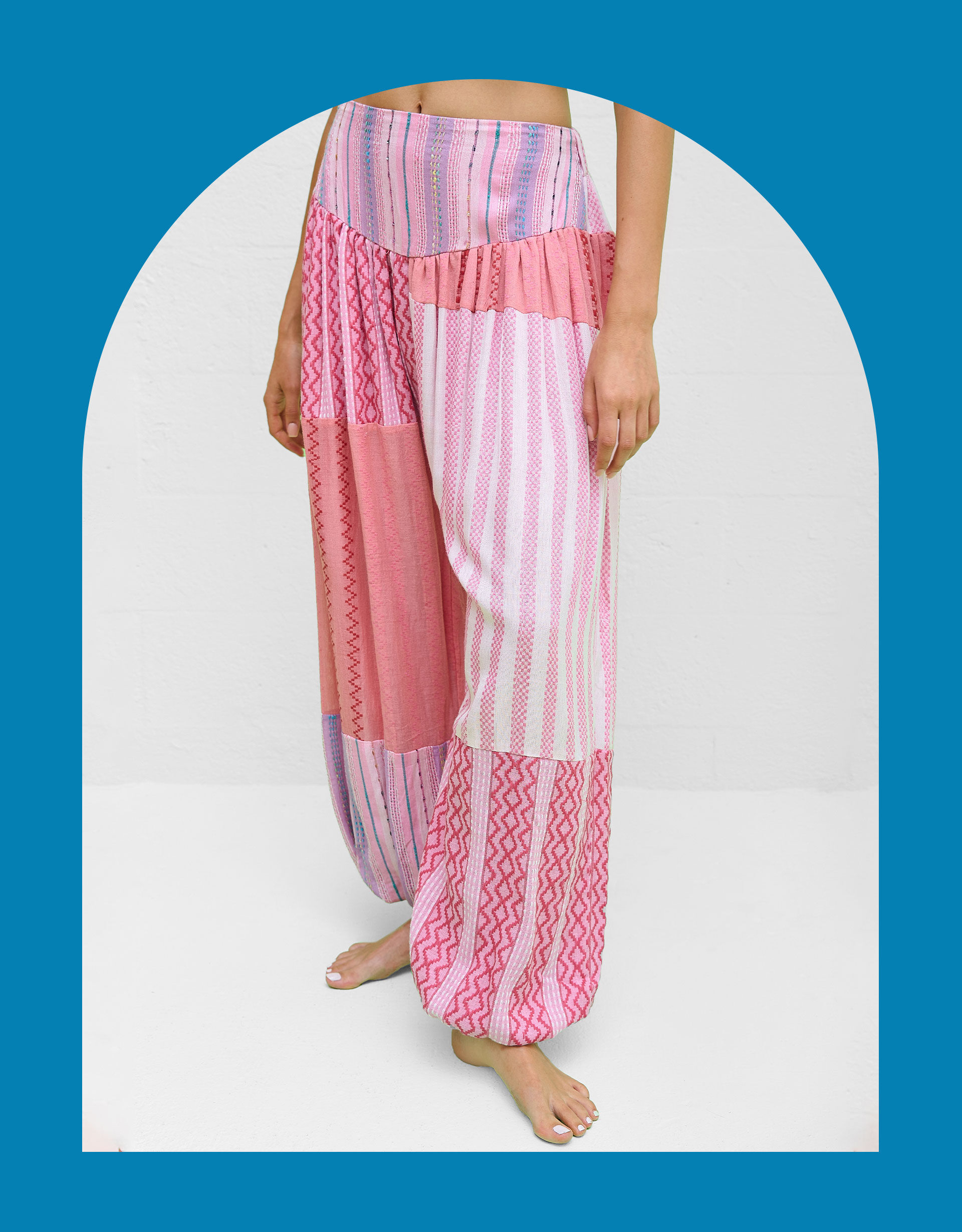 Pitusa Patchwork Aladdin Harem Trousers