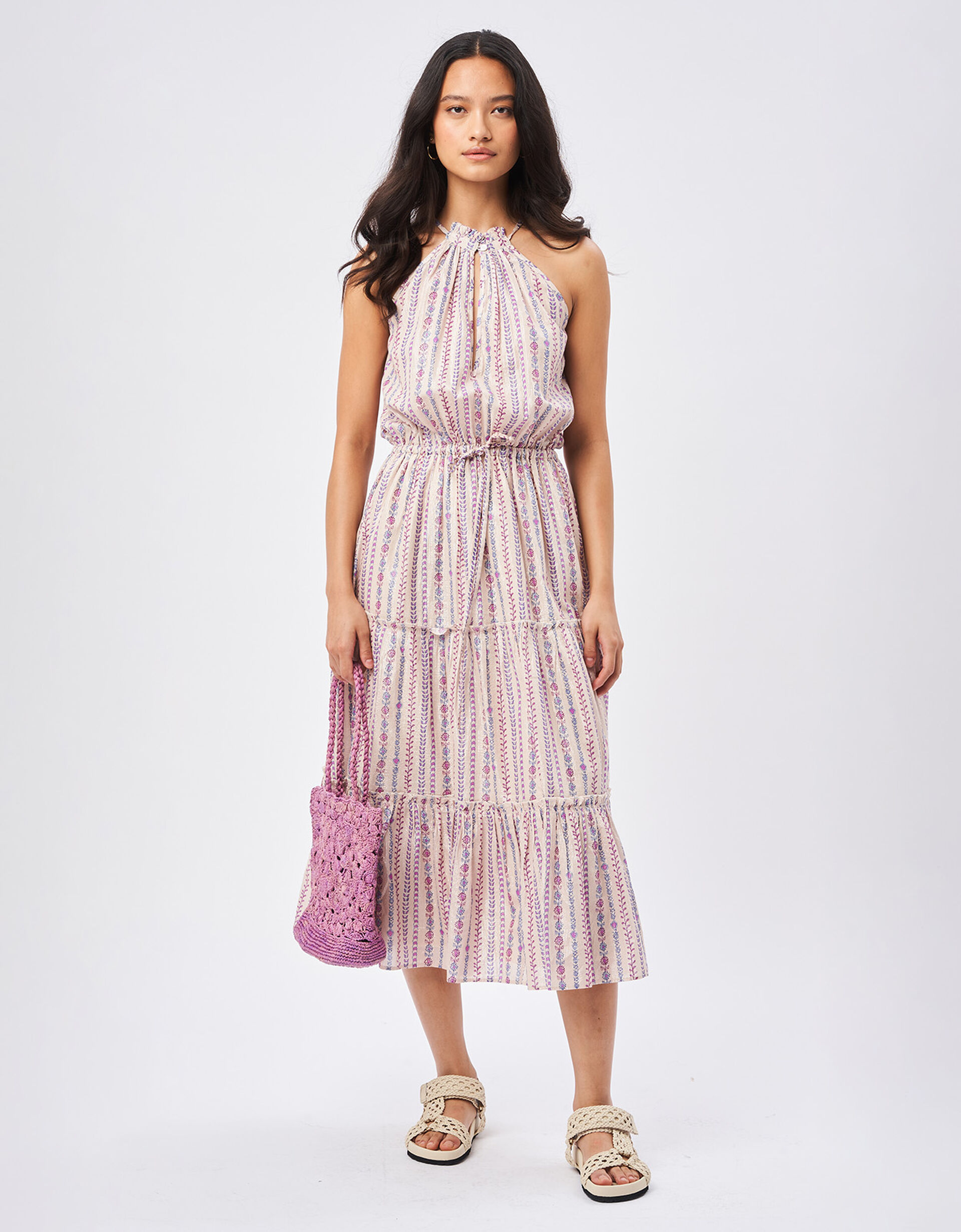 Petite Mendigote Daisy Midi Dress Pink