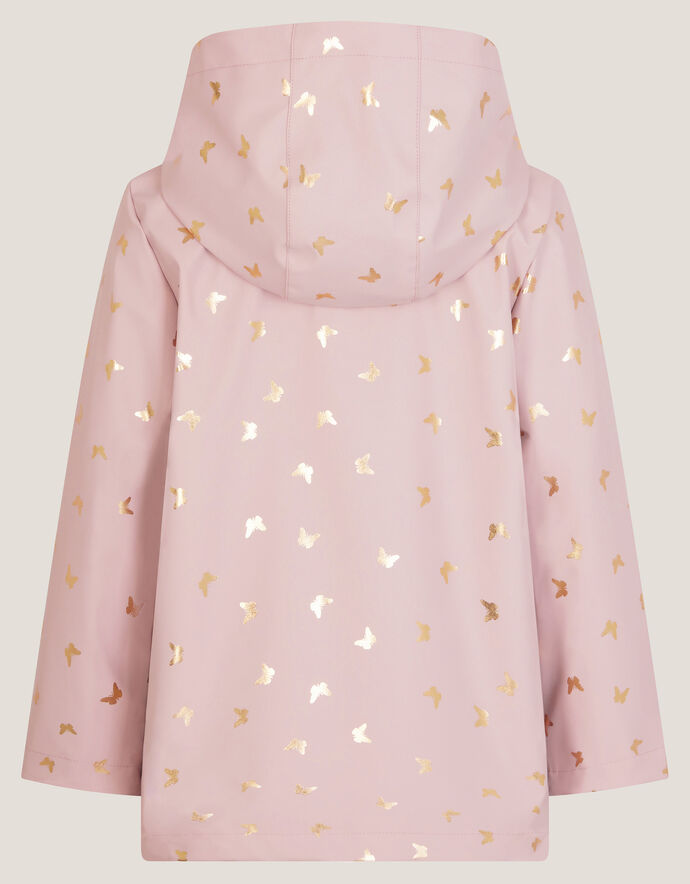 Foil Butterfly Print Rain Coat Pink | Girls' Coats & Jackets | Monsoon UK.