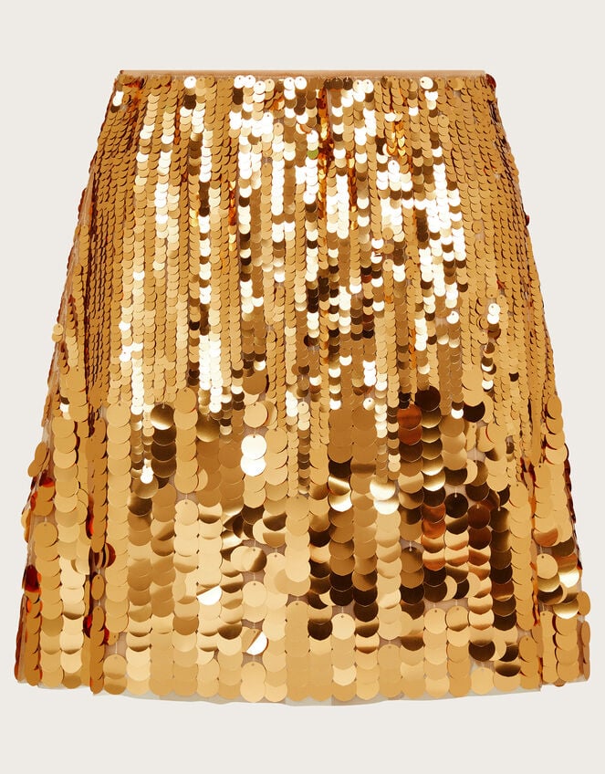 Shonda Sequin Mini Skirt Gold | Skirts | Monsoon UK.