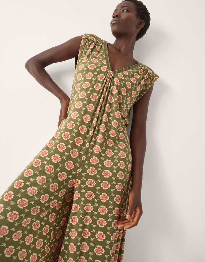 Maddie Sleeveless Floral Print Jumpsuit Green | Jumpsuits | Monsoon UK.