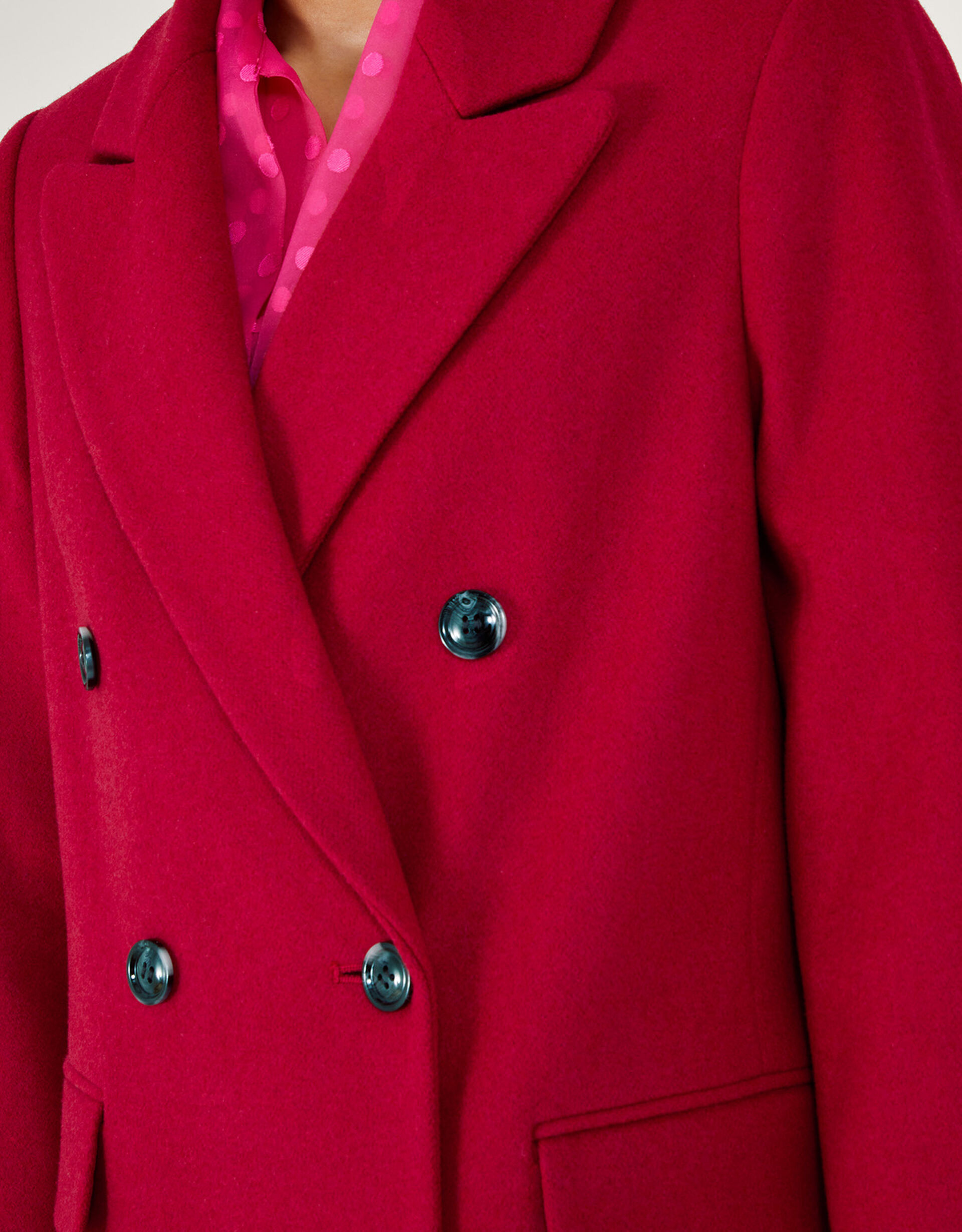 Fay Double Breasted Coat Pink
