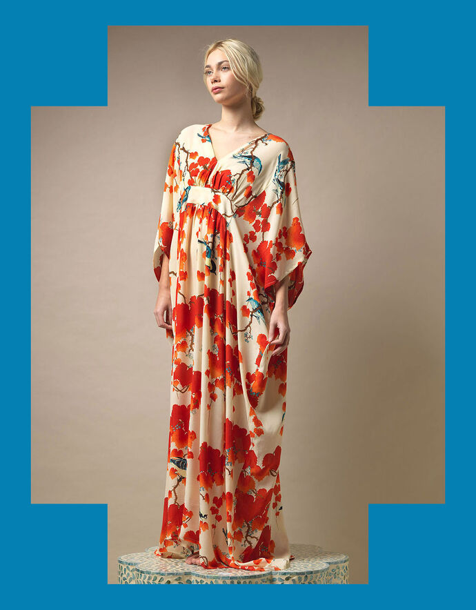 One Hundred Stars Acer Print Maxi Kaftan
