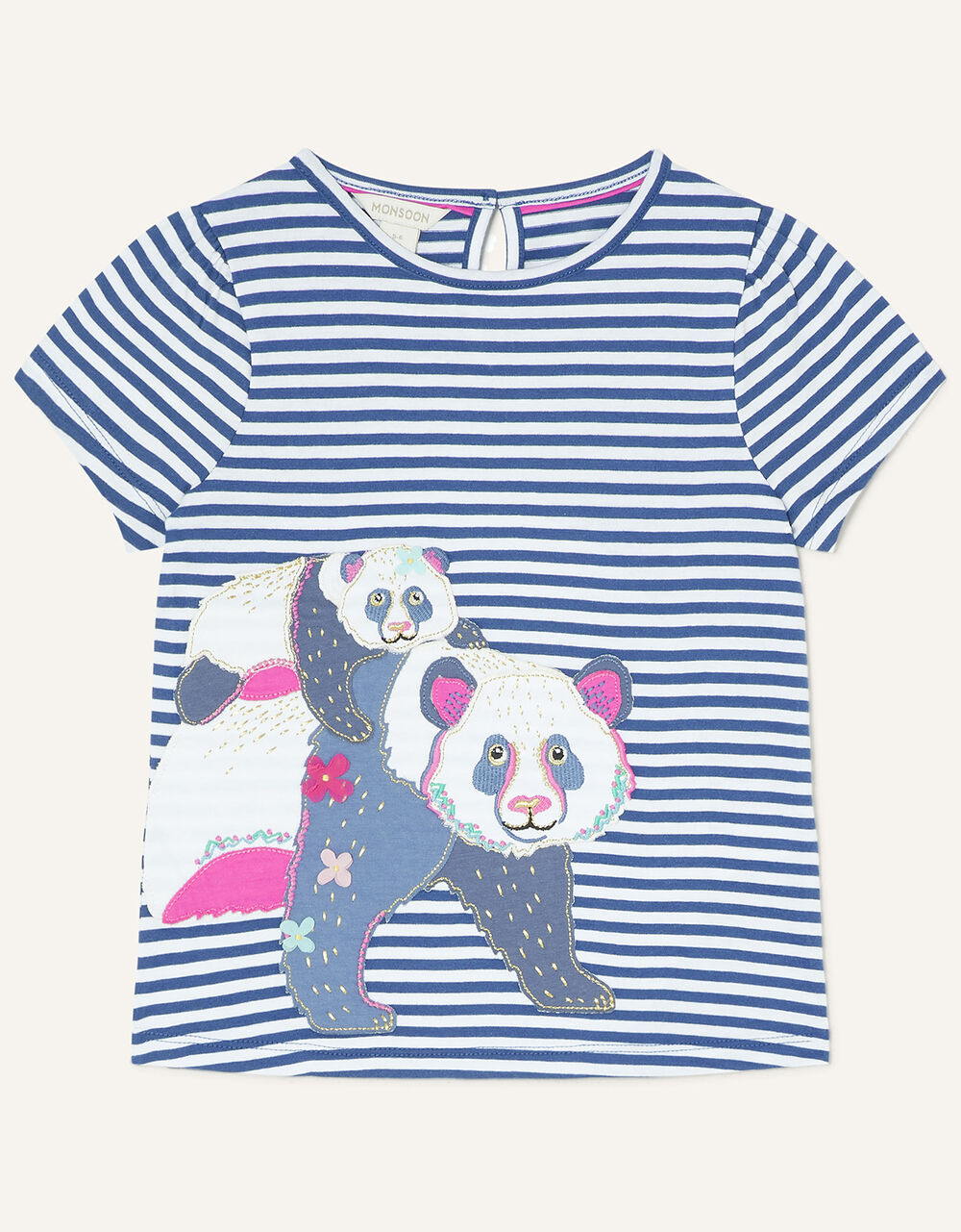 Panda Stripe T-Shirt WWF-UK Collaboration Blue