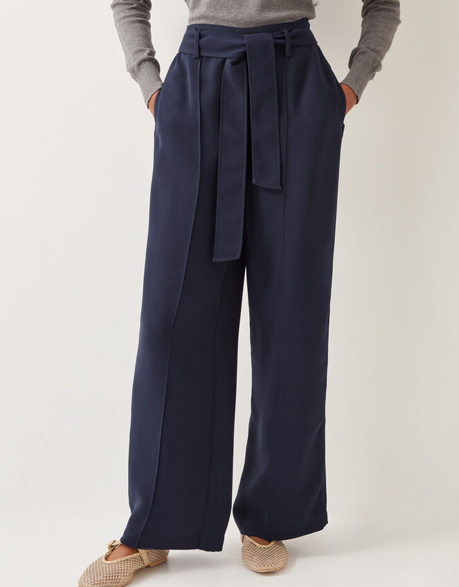 Scarlet Trim Trousers Blue | Trousers & Leggings | Monsoon UK.
