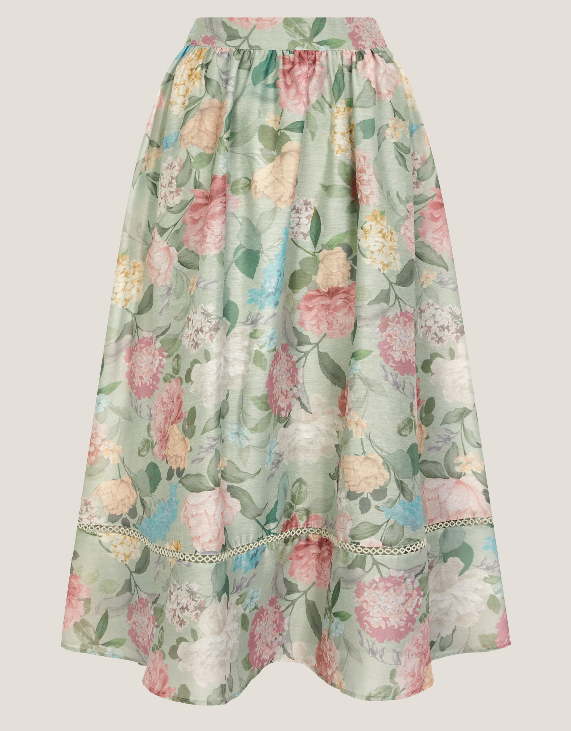 Agnes Floral Print Midi Skirt Green | Skirts | Monsoon UK.