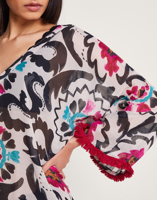 Fringe Print Kaftan | Accessories | Monsoon UK.