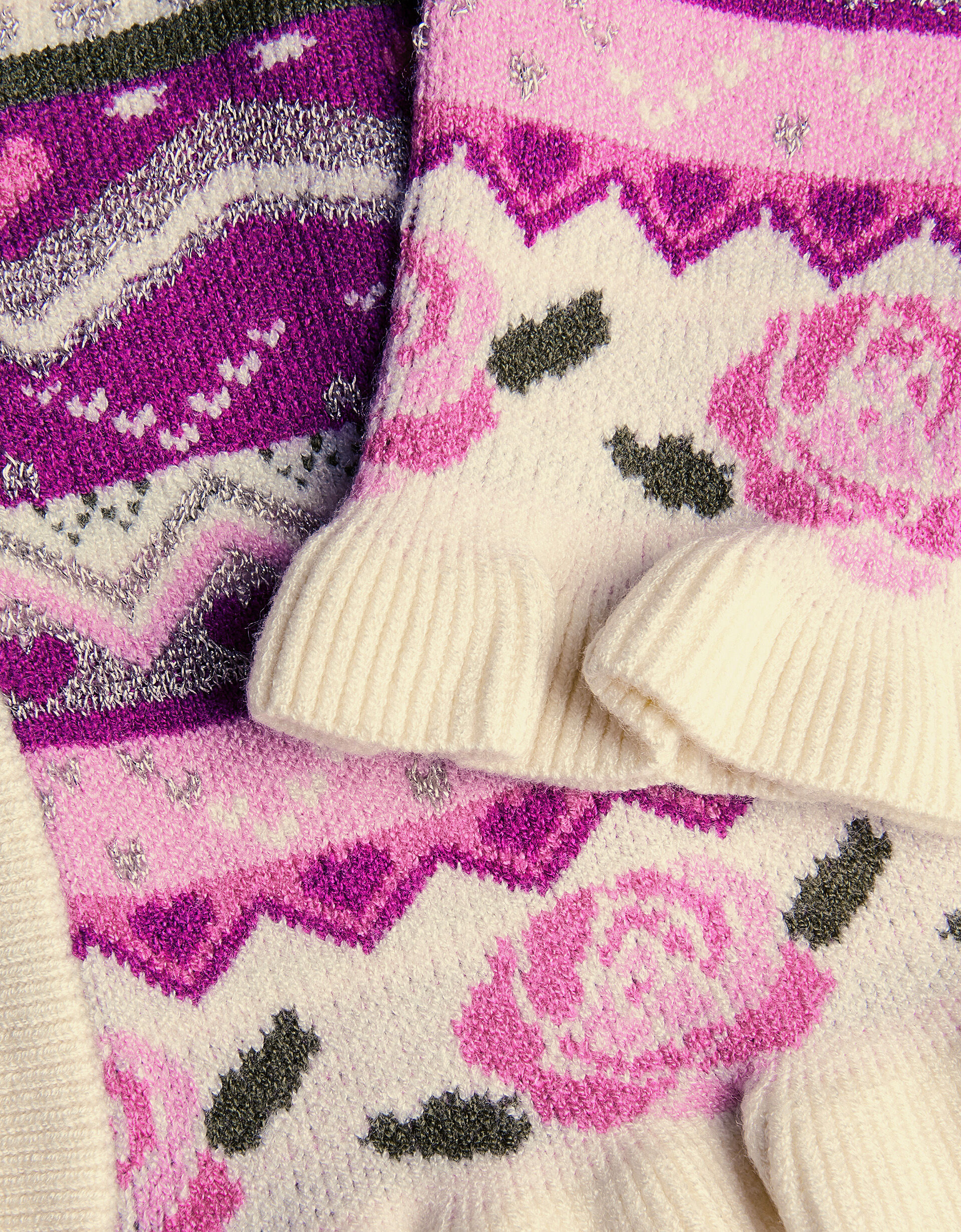 Floral Fair Isle Cardigan Pink