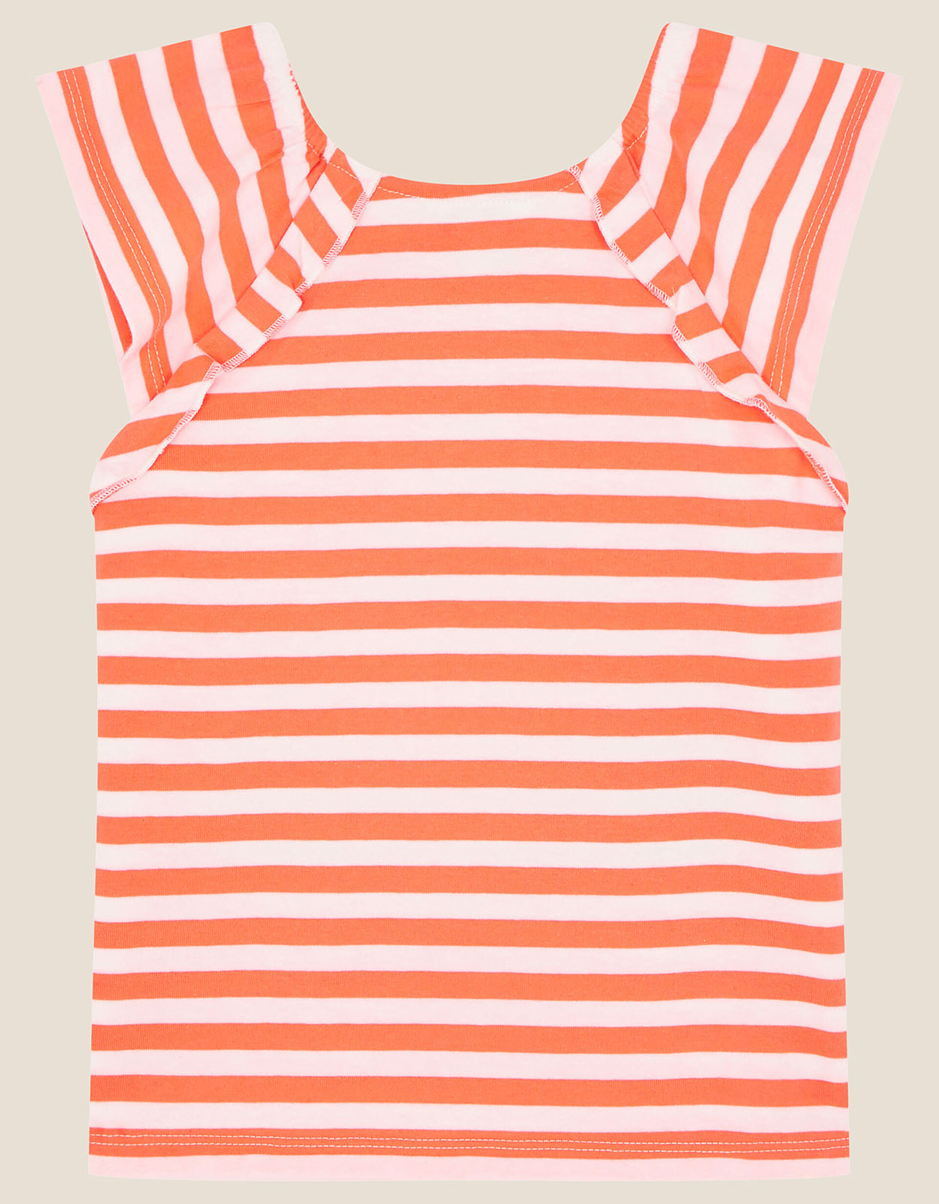 Sequin Watermelon Stripe Top Orange