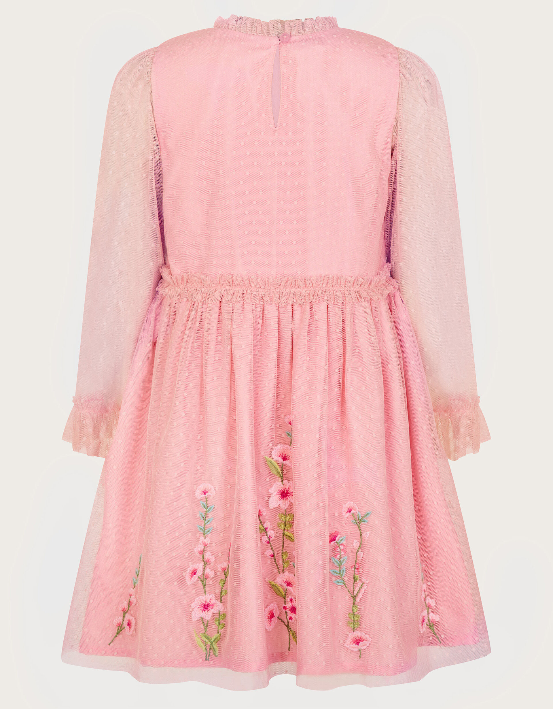 Floral Embellished Dobby Dress Pink | Girls' Dresses | Monsoon UK.
