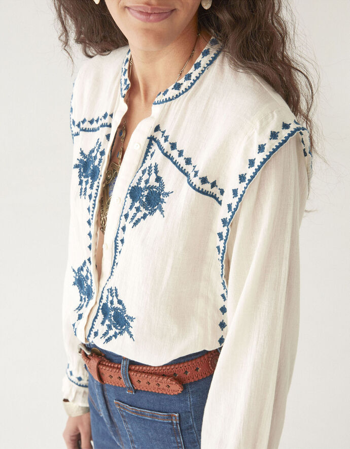 Maison Hotel Phillipa Embroidered Blouse White