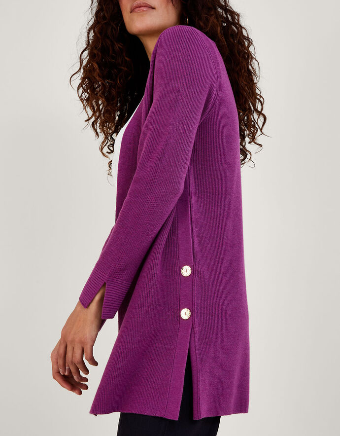 Button Detail Ribbed Longline Cardigan | Cardigans | Monsoon UK.