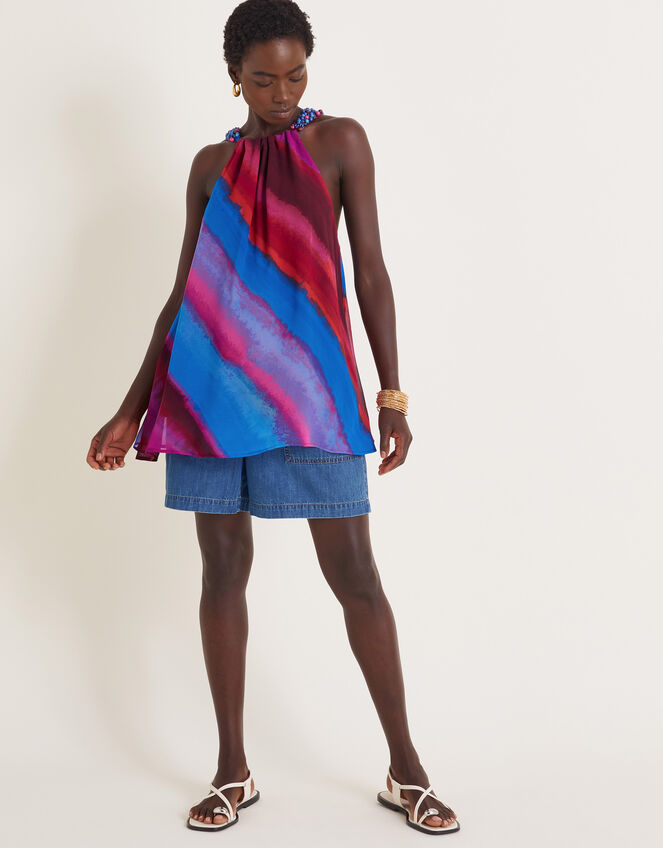 Eliza Beaded Stripe Halter Top Red | Vests, Camisoles And Sleeveless ...