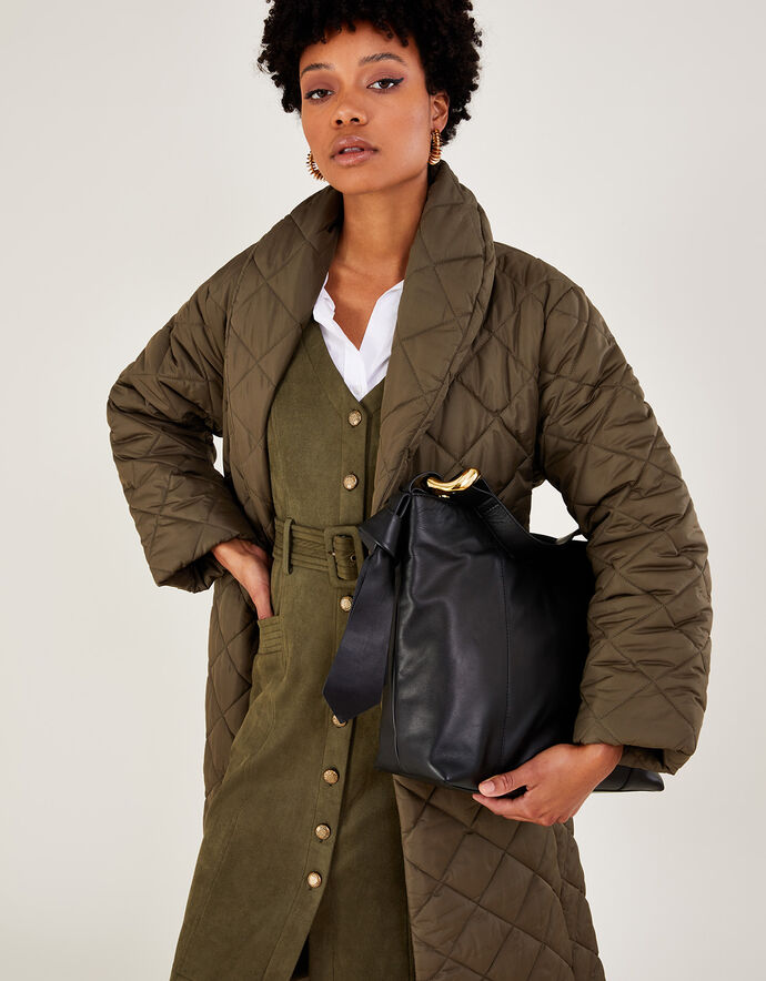 Ring Detail Leather Shoulder Bag | Accessories | Monsoon UK.