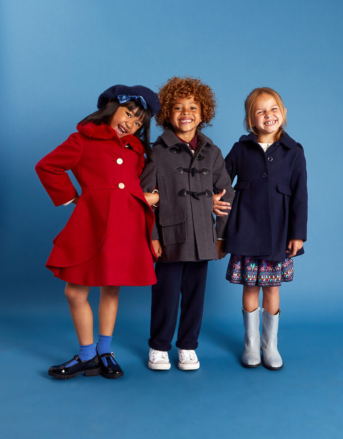 Faux Fur Collar Swing Coat Red | Girls' Coats & Jackets | Monsoon UK.