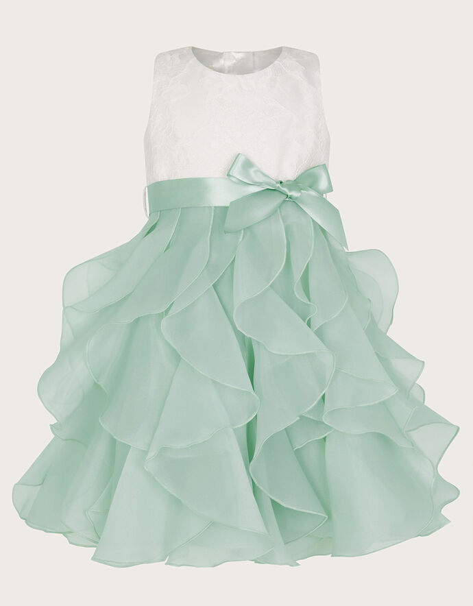 Baby Lace Cancan Ruffle Dress Green | Baby Girl Dresses | Monsoon UK.