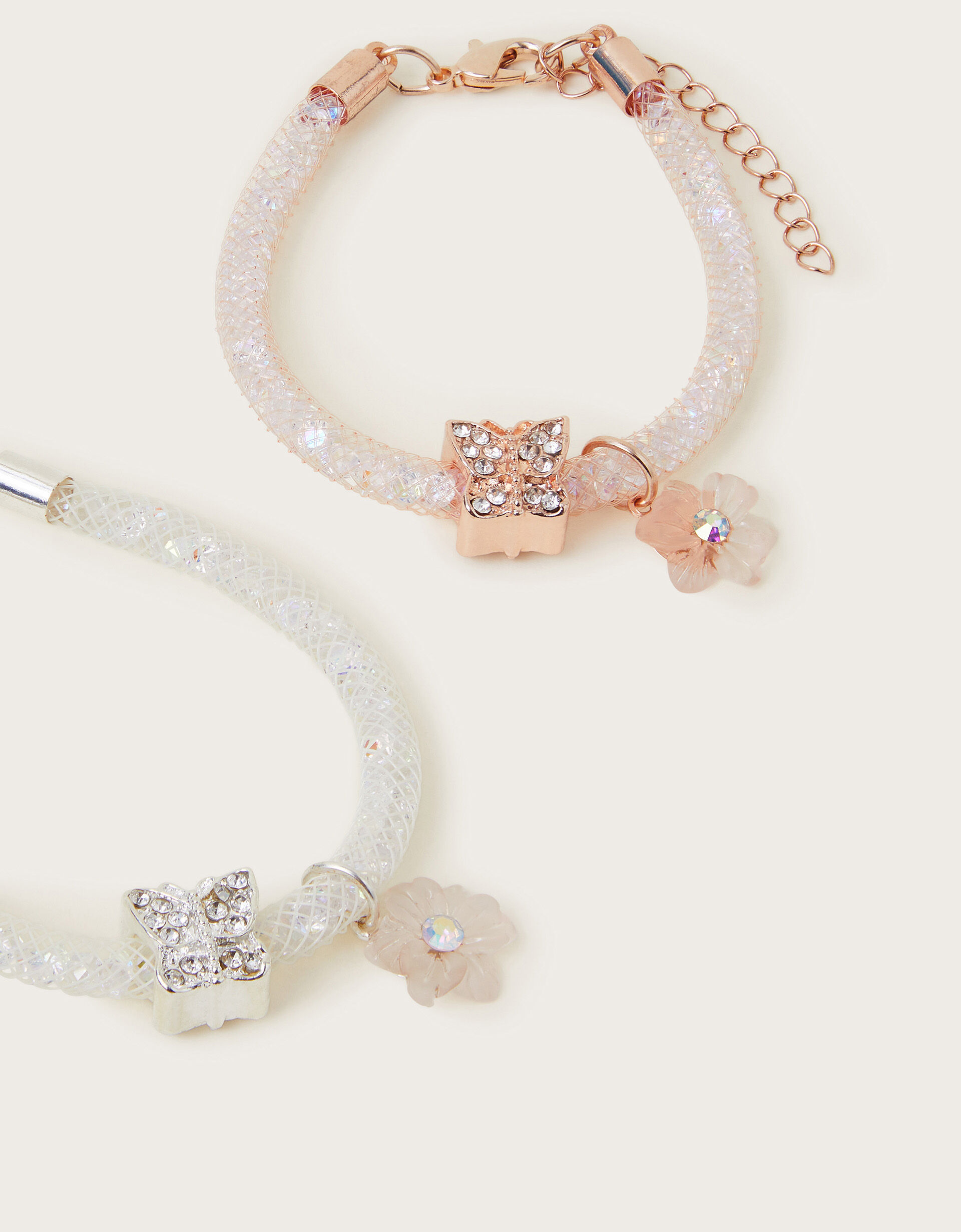 2-Pack Crystal Tube Charm Bracelets | Accessories | Monsoon UK.