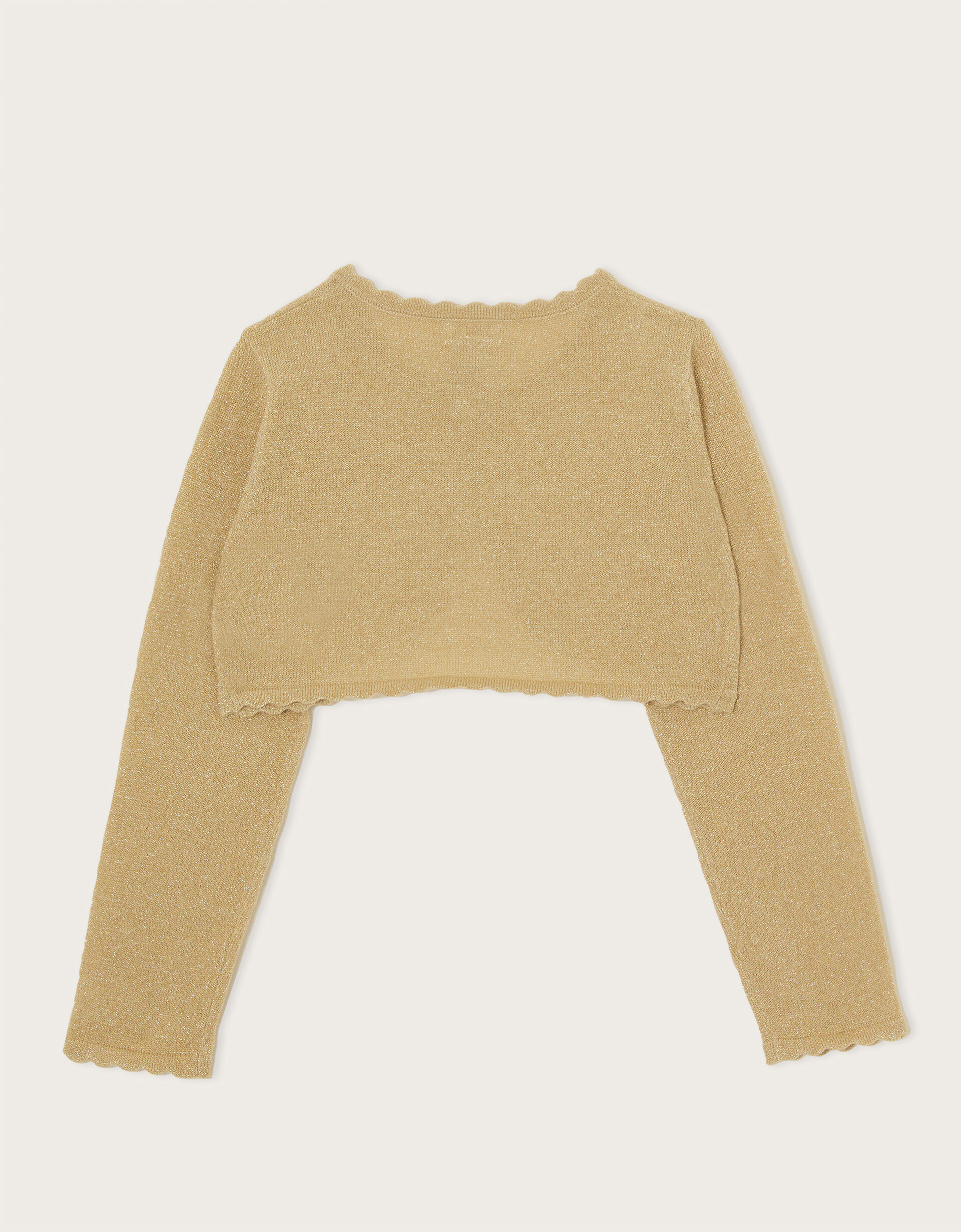 Maeve Sparkle Scallop Cardigan Gold | Girls' Cardigans | Monsoon UK.
