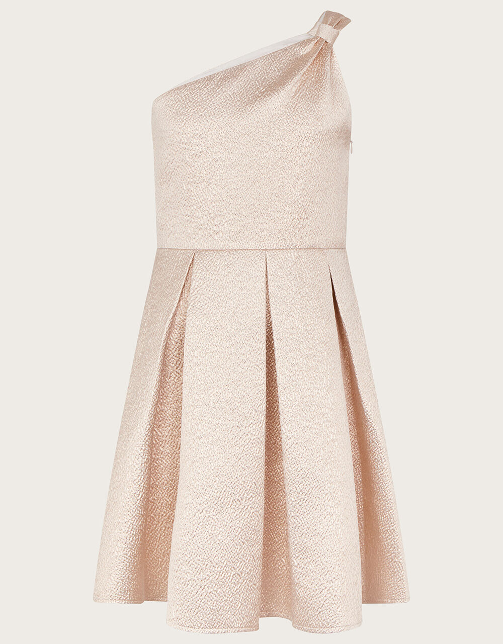 Jacquard One-Shoulder Dress Gold | Girls' Dresses | Monsoon UK.