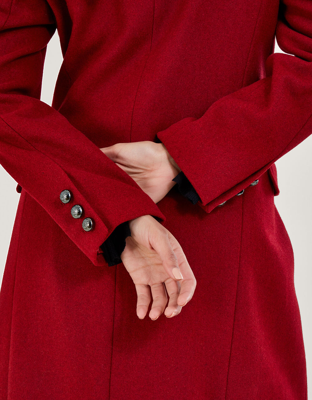 Daria Double-Breasted Coat Red | Women's Coats | Monsoon UK.