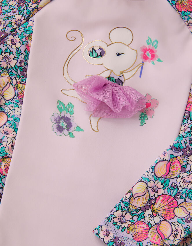 Baby Shell Print UPF50+ Swimsuit & Sun Hat Set Pink | Baby Girl Beach ...