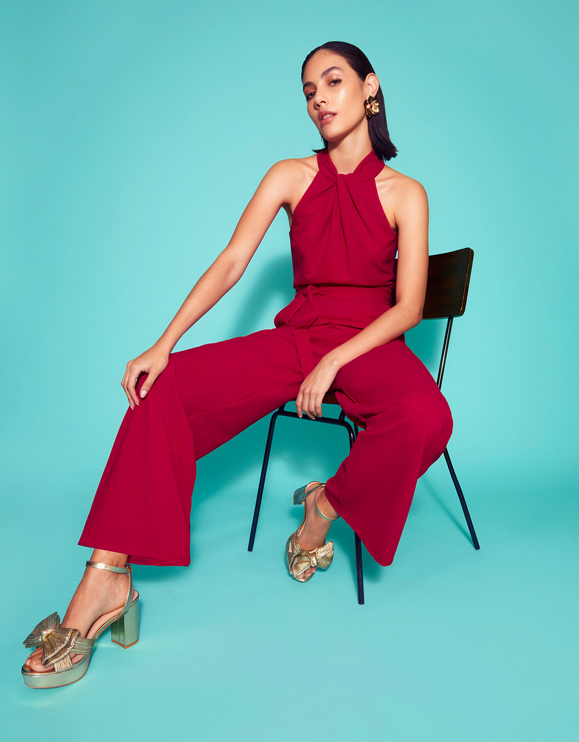 Cam Crossover Jumpsuit Red | Jumpsuits | Monsoon UK.