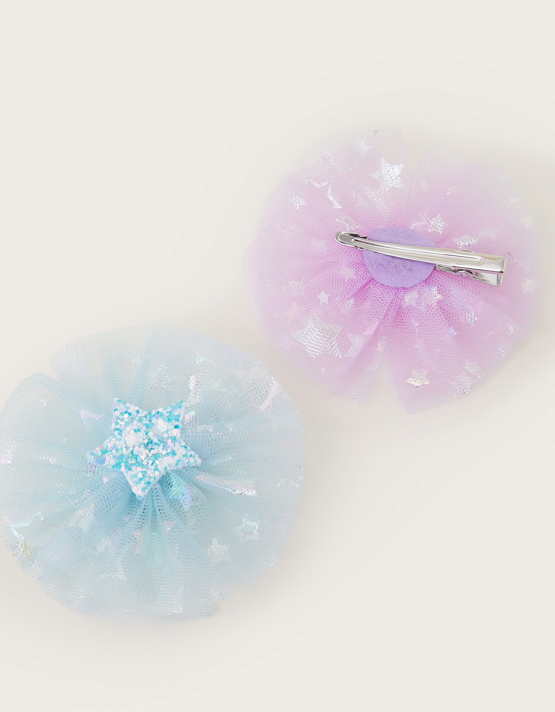 2-Pack Star Mesh Rosette Hair Clips