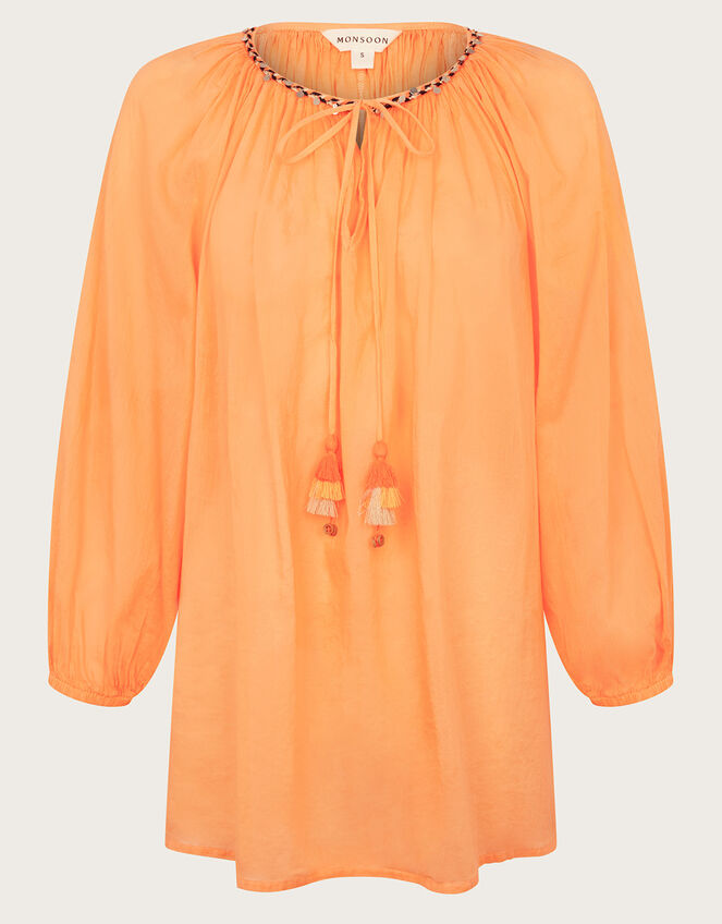 Amy Tie Neck Top Orange | Tops & T-shirts | Monsoon UK.