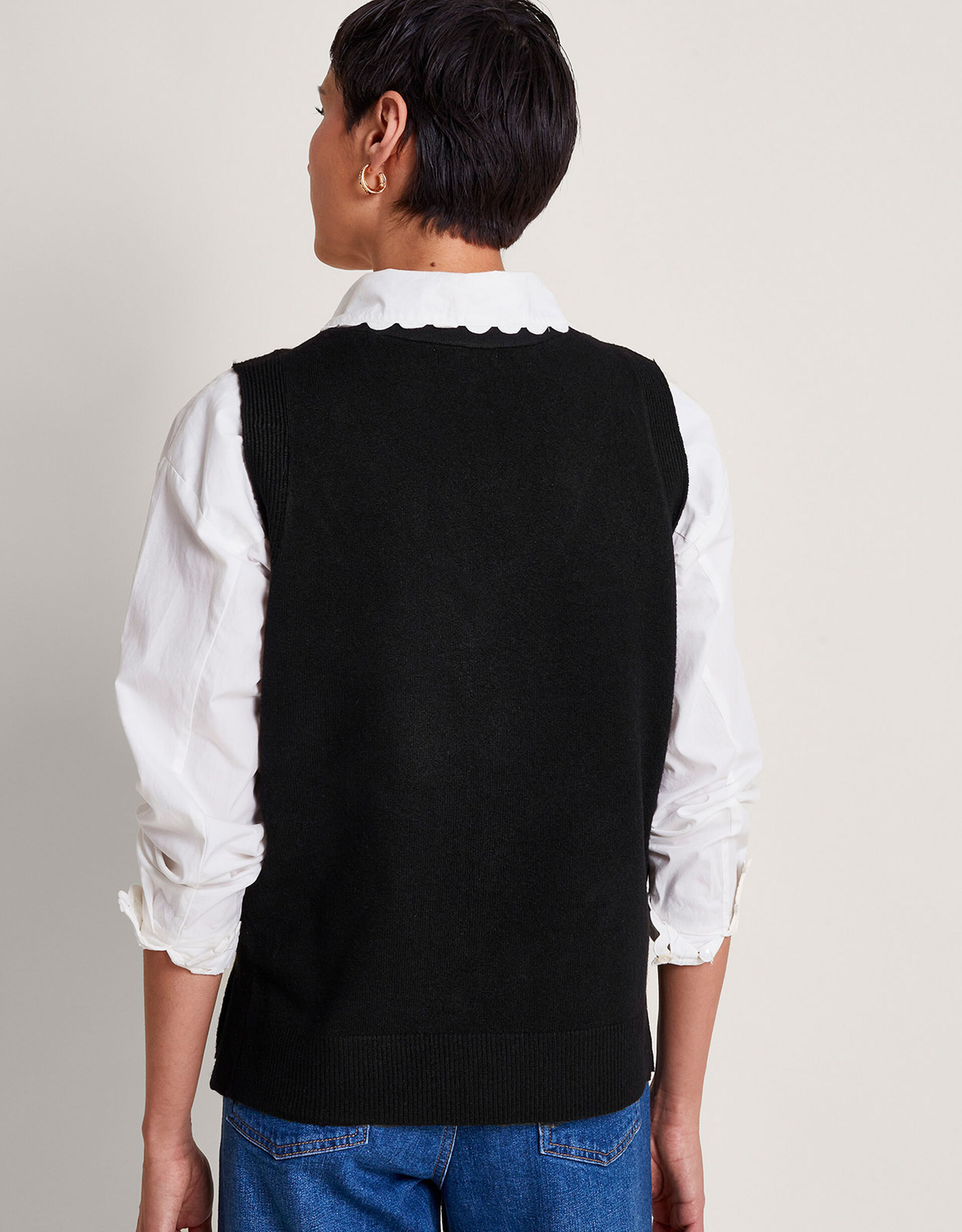 Bri Knit Sweater Vest Black | Monsoon UK Navigation Catalog | Monsoon UK.