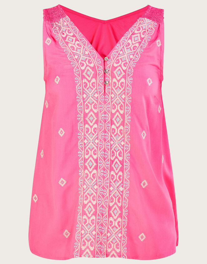 Embroidered Wide Strap Vest Top Pink | Vests, Camisoles And Sleeveless ...