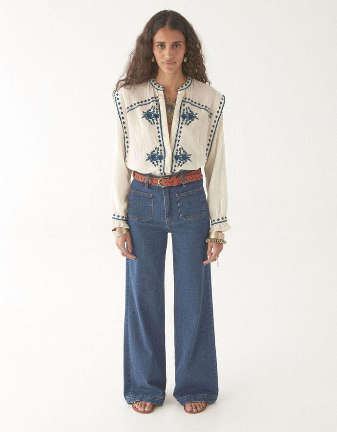 Maison Hotel Phillipa Embroidered Blouse White